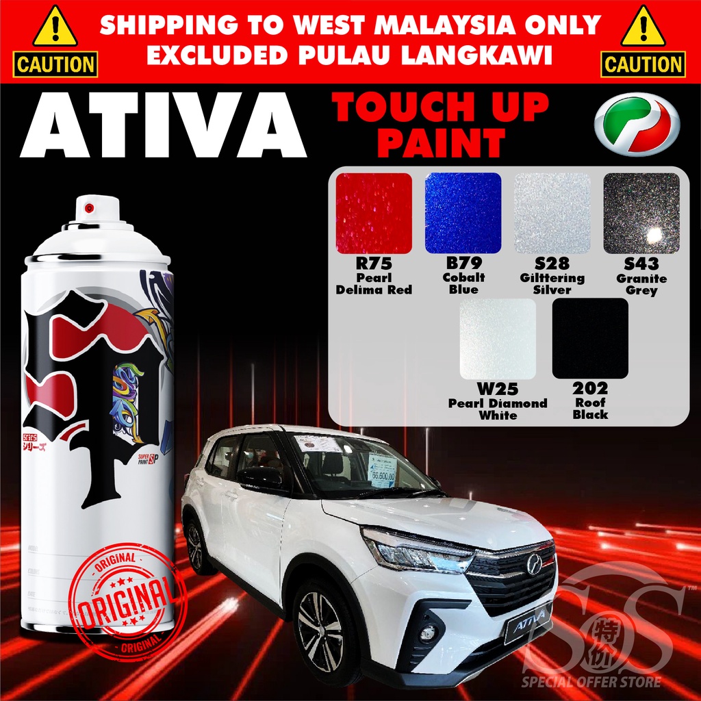 PERODUA ATIVA 🔥 Original Touch Up Paint Aerosol Spray DIY Paint / Cat ...