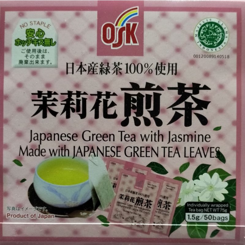 ORIGINAL 100% OSK JAPANESE GREEN TEA WITH JASMINE BAGS 2g X 50bags | Shopee Malaysia