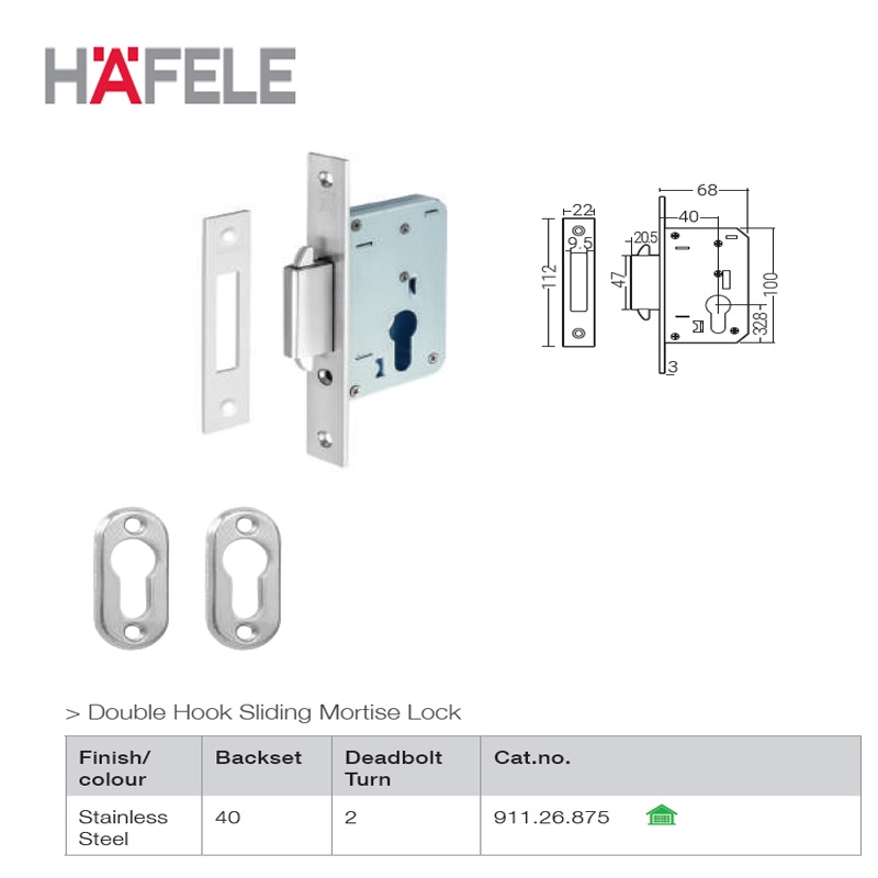 HAFELE MORTISE LOCKSET 911.26.875 | Shopee Malaysia