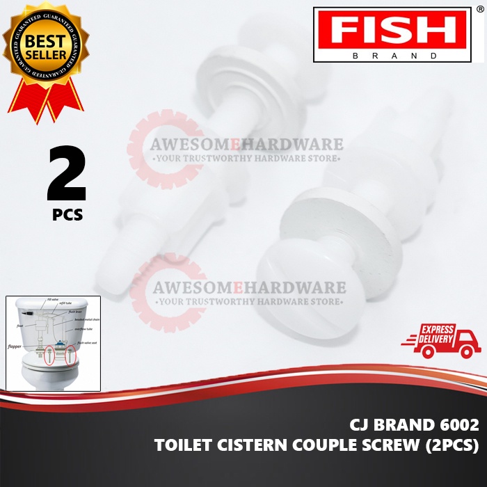 (2PCS) FISH CJ 6002 ROUND TOILET CISTERN TANK CLOSE COUPLE SCREW TANK ...