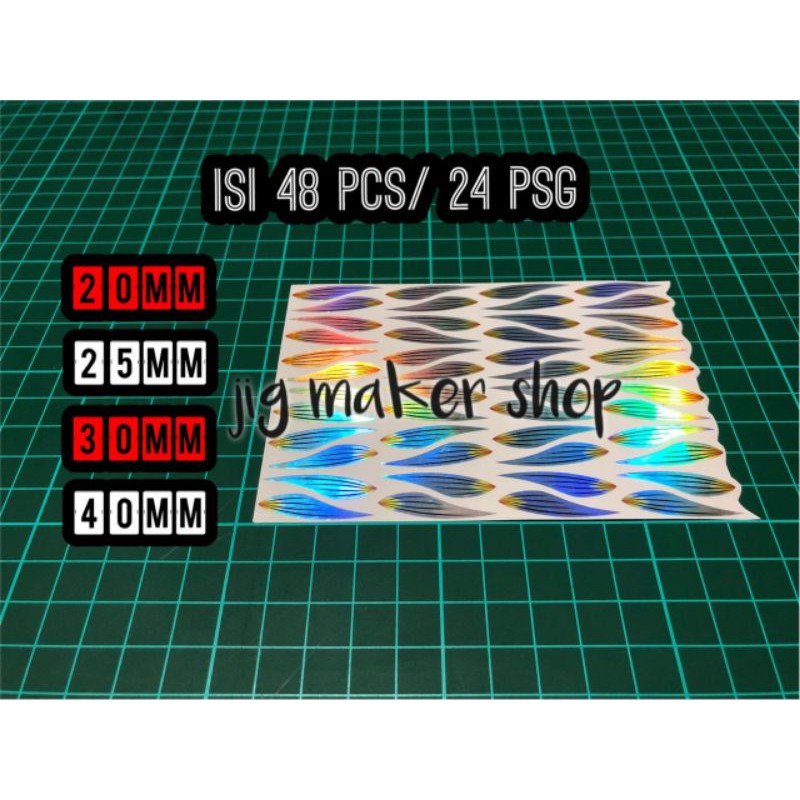 Hologram Fish Fin sticker, OVAL, 48pcs/ 24 Pairs | Shopee Malaysia