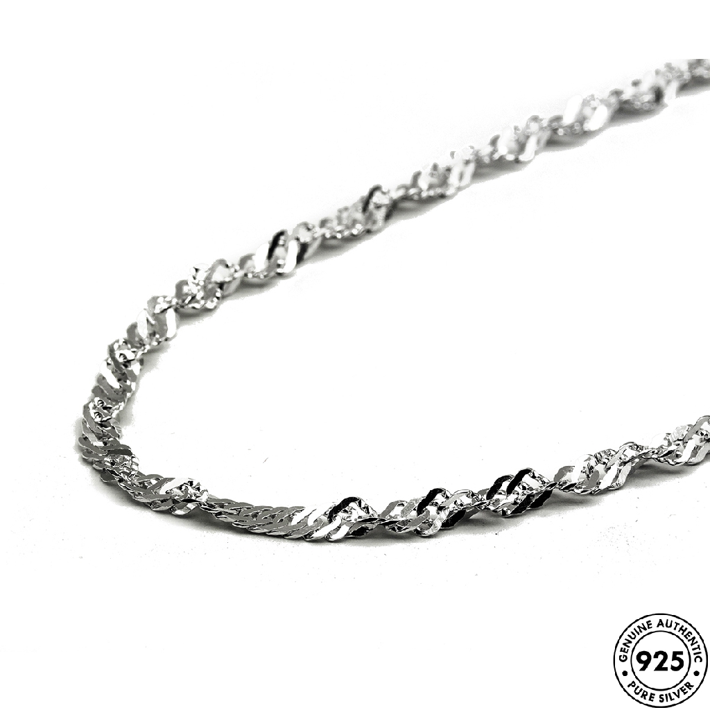 ELFI 925 Silver Water Wave Chain (3mm) | Shopee Malaysia