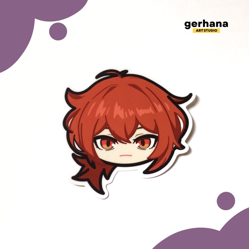 Genshin Impact Chibi Stickers | Diluc Kaeya Childe Itto Zhongli ...