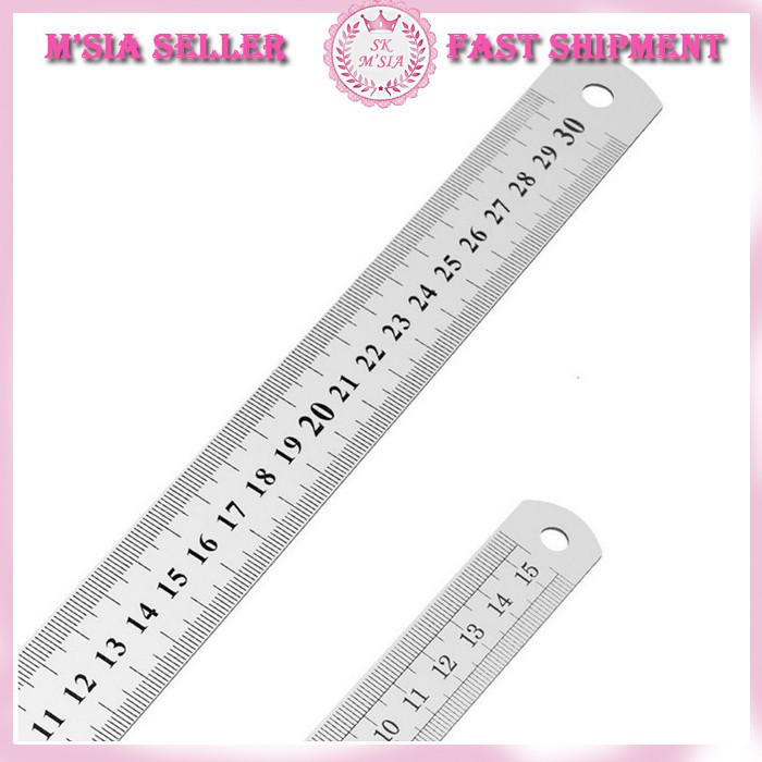 SKM 15cm & 30cm Stainless Steel Ruler For School and Art | Shopee Malaysia