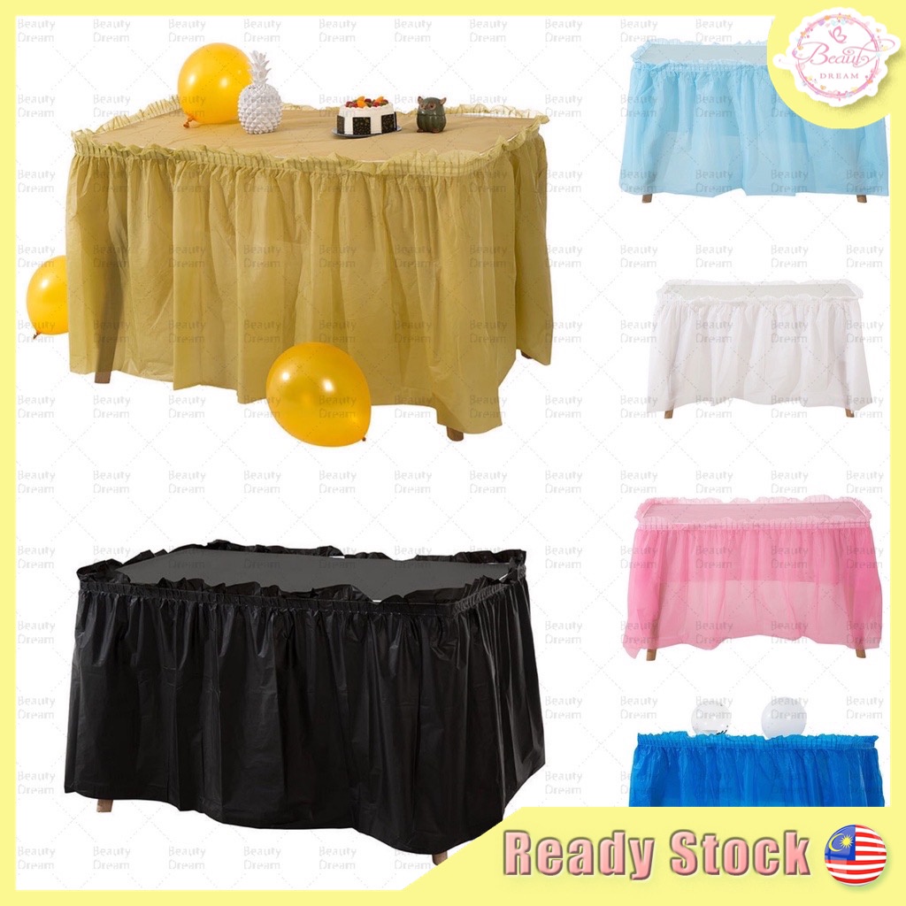 ⚡️Ready Stock⚡️Table Cover Rectangle Disposable PEVA Skirt Table Top ...