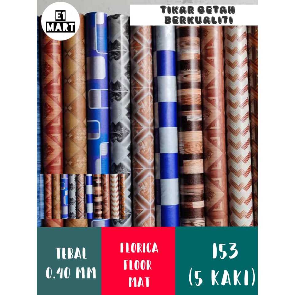 Lebar 5ft Tebal 0.4mm Tikar Getah PVC Brand Florica (PVC Florica Floor ...