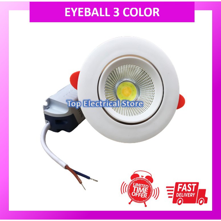 HIGH QUALITY 3 COLOR LED EYEBALL 5W EYE BALL LED SPOT LIGHT RECESSED ...