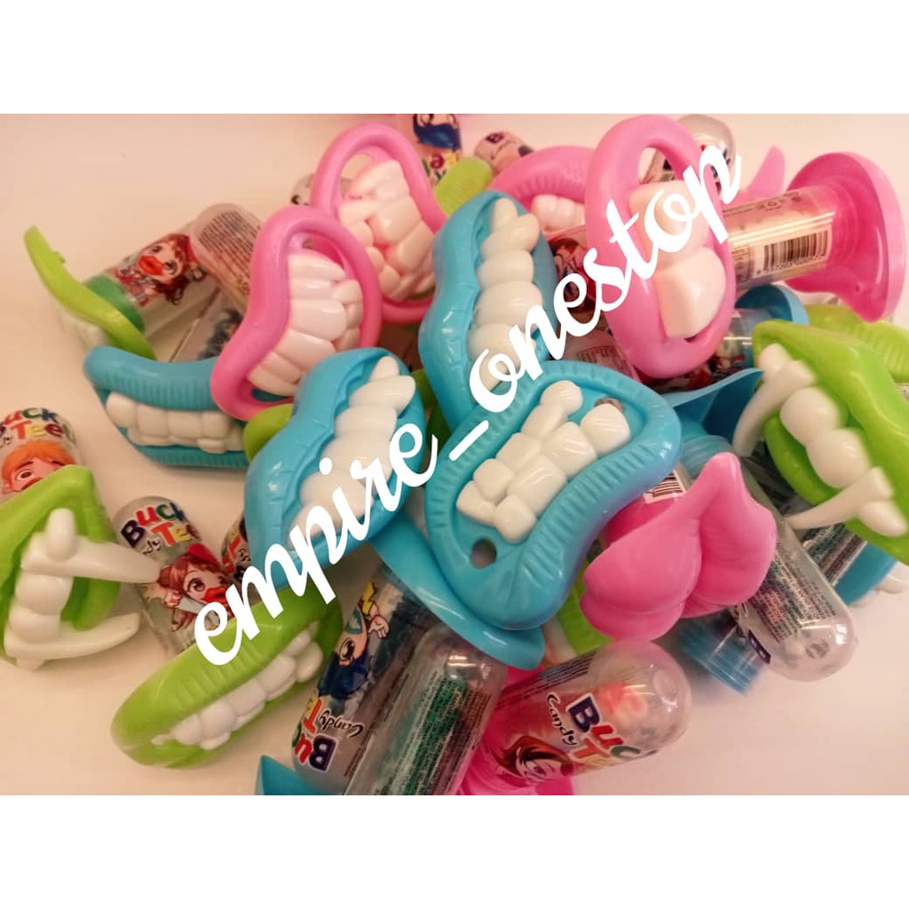 (HALAL) BUCK CANDY TEETH | INCLUDED WITH FAKE TEETH TOY | Shopee Malaysia