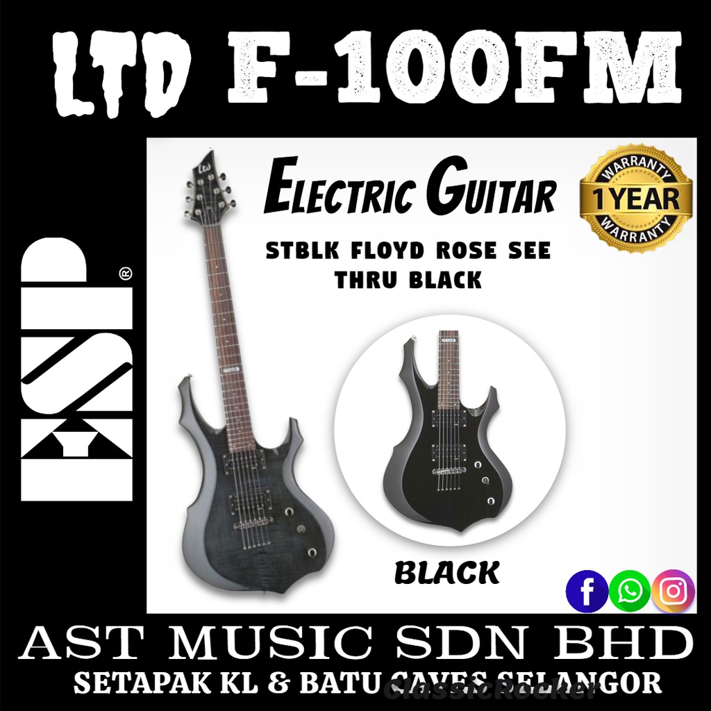 ESP LTD F-100FM Electric Guitar - Black ( F 100FM / F100fm ) | Shopee ...