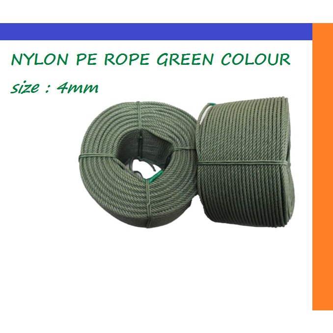 Nylon PE Robe Green Color TALI HIJAU / PE ROPE TALI PE NYLON HIJAU size ...