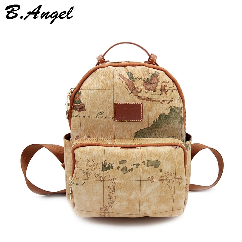 Vintage World Map Bags Fashion Women Backpack Back to School Travel ...