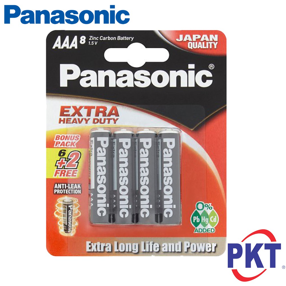 PANASONIC EXTRA HEAVY DUTY BATTERY 3A AAA 1.5V 6 2PCS