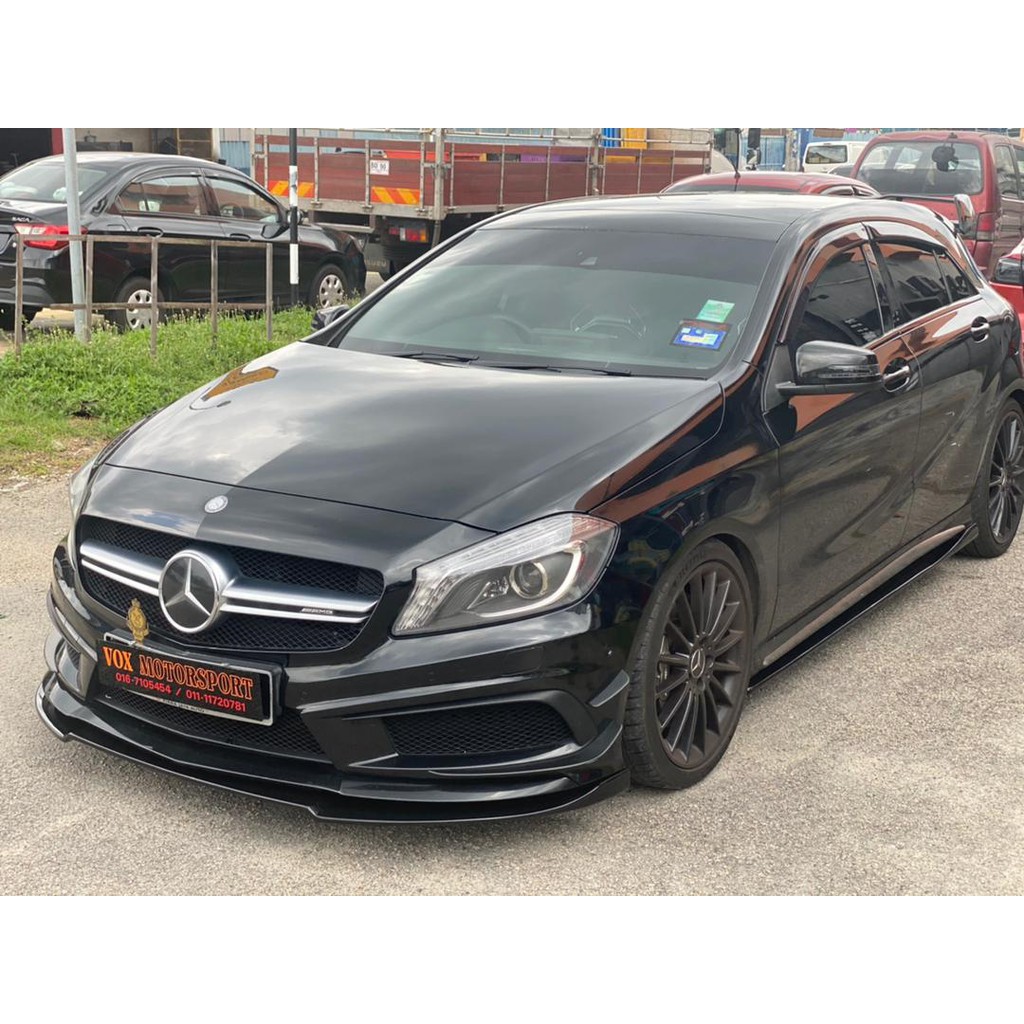 1mercedes benz a class w176 a250 a45 front lip diffuser gloss black fit ...