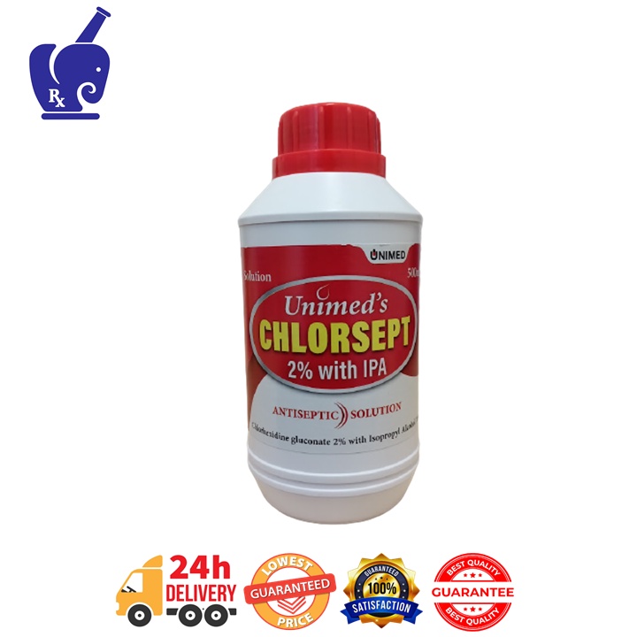 Unimed Chlorsept Chlorhexidine Gluconate 2% with Isopropyl Alcohol 70% ...