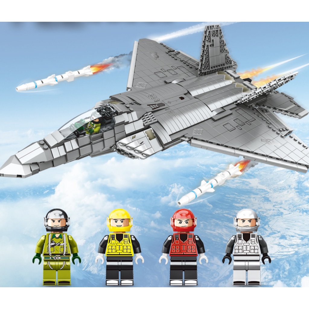 1802PCS MOC WW2 F-22 Raptor Air Fighter Aircraft Figure Model Toy ...