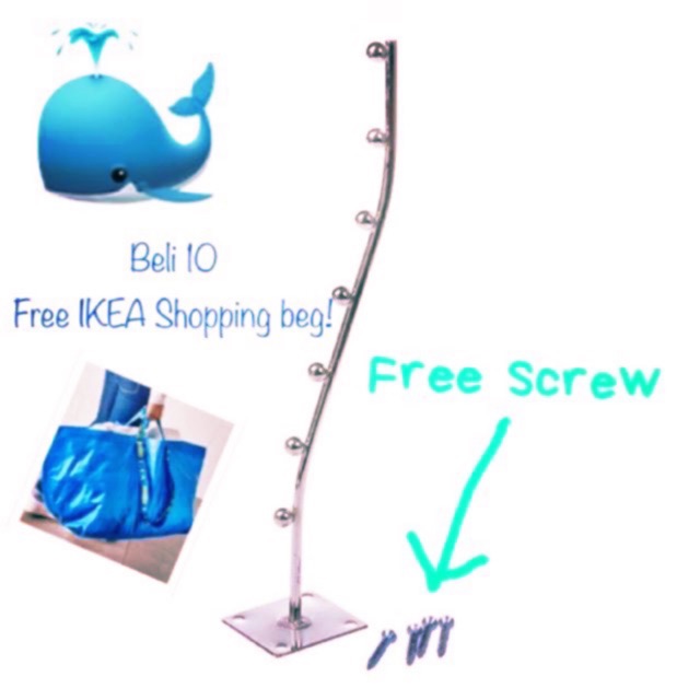 (Stainless Steel) Wall Waterfall Penyangkut Baju Dinding / Penyangkut ...