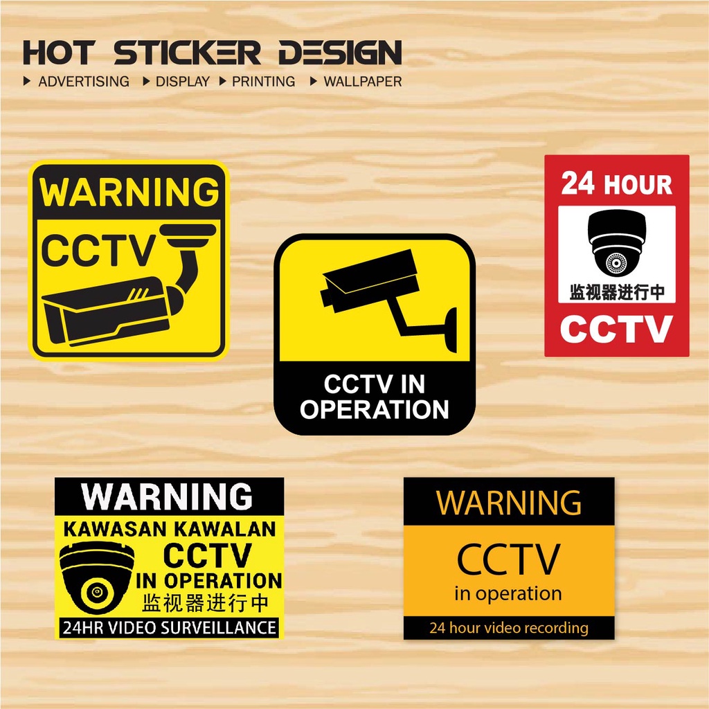 CCTV Sign Sticker 监视器进行中贴纸 | Shopee Malaysia