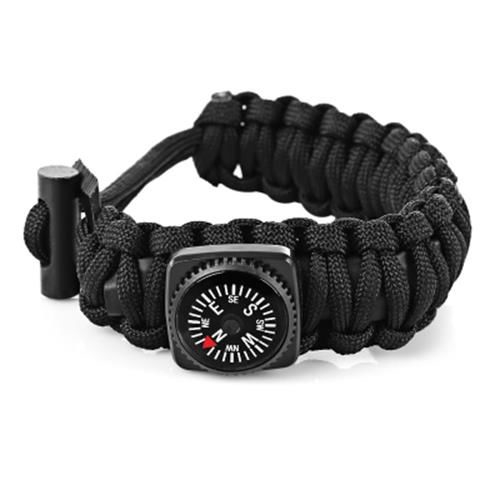 OUTDOOR MULTIFUNCTIONAL PARACORD COMPASS BRACELET SET(BLACK) | Shopee ...
