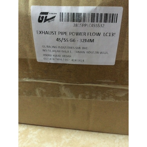 GL Racing LC135 4S/5S Cutting Y15ZR Exhaust Ekzos Exzos Pipe Std Open ...