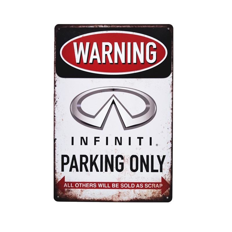 Rust Retro Metal Tin Sign Car Brand Warning Parking Only Signs Garage ...