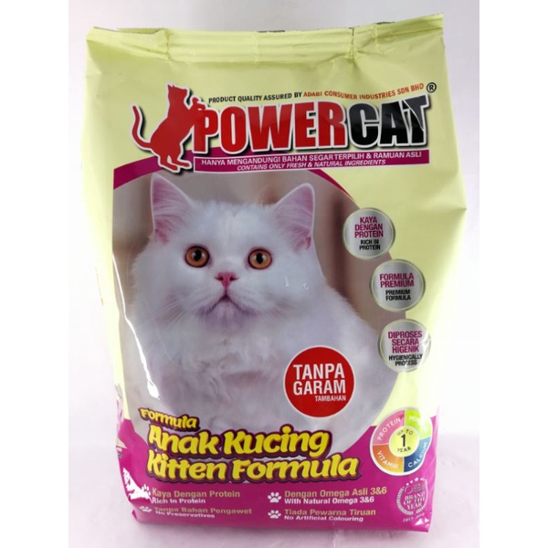 Power Cat 1.3kg Dry Cat Food /Ikan Laut /Tuna /Ayam/Kitten(Original ...