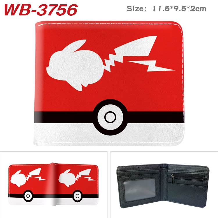 Pokemon Pikachu Cartoon PU Leather Casual Short Card Wallet Children's ...