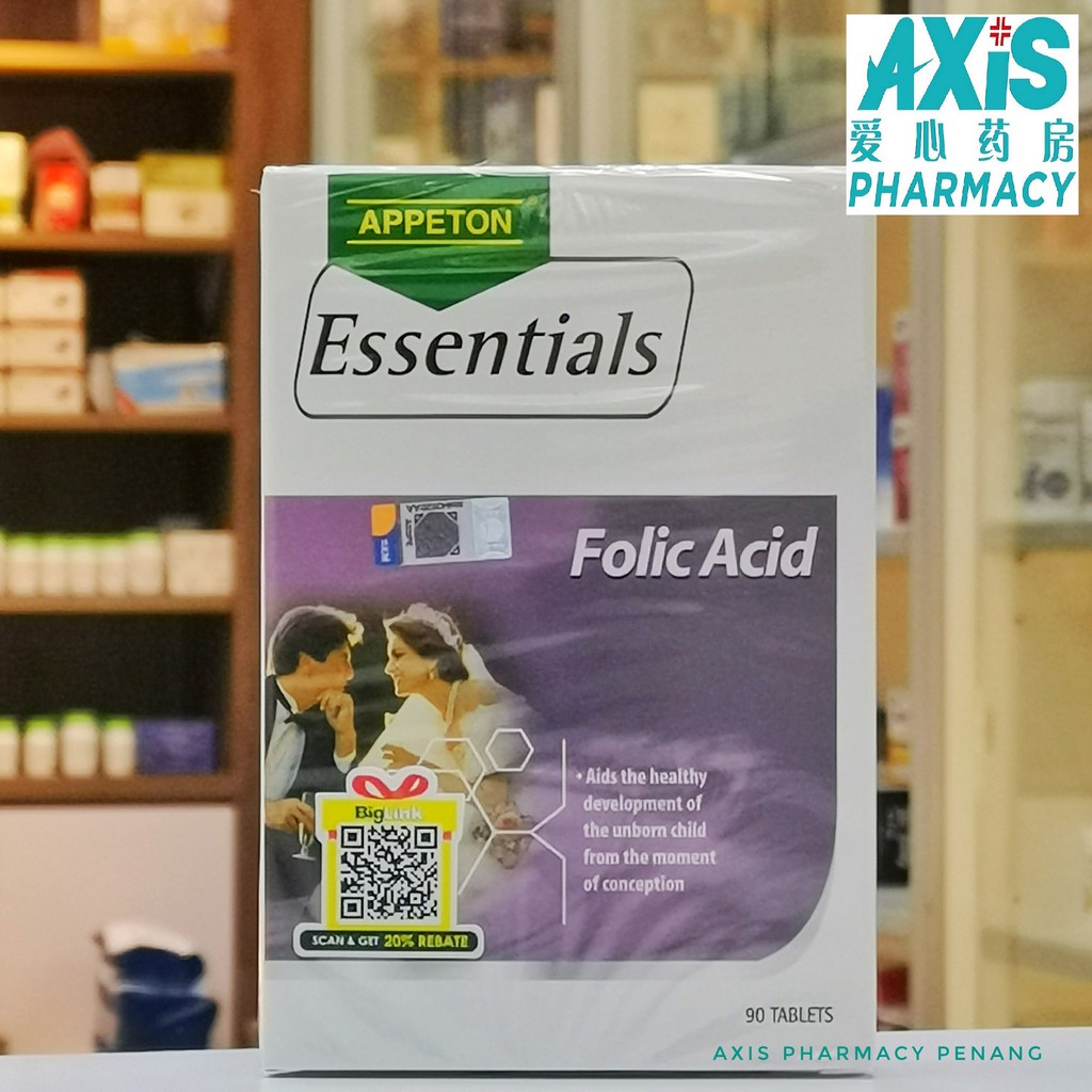 APPETON ESSENTIALS FOLIC ACID 90 TABLETS PREGNANCY/PRE PREGNANCY EXP ...
