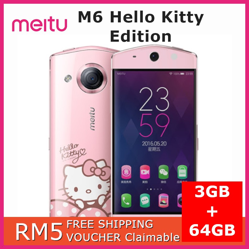 Meitu M6 Hello Kitty Special Edition (Pink) 3GB +64GB - Display Set (Warranty 1 Year By Shop ...