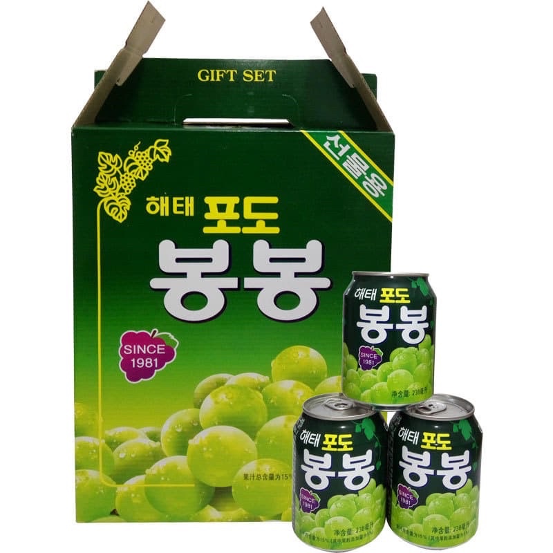 🔥Ready Stock🔥Korea Haitai BON BON Grape Juice Drinks 1Box =12Cans/ 韩国海太葡萄果粒果汁 | Shopee Malaysia