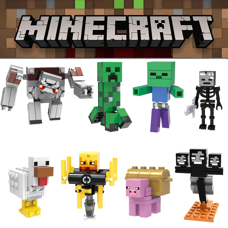 【Available】5-6CM Minecraft Figures Toy Character Creeper Ghast Spider ...