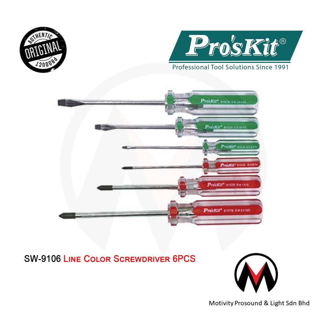 Pro'sKit SW-9106 Line Color Screwdriver Set - 6PCS | Shopee Malaysia