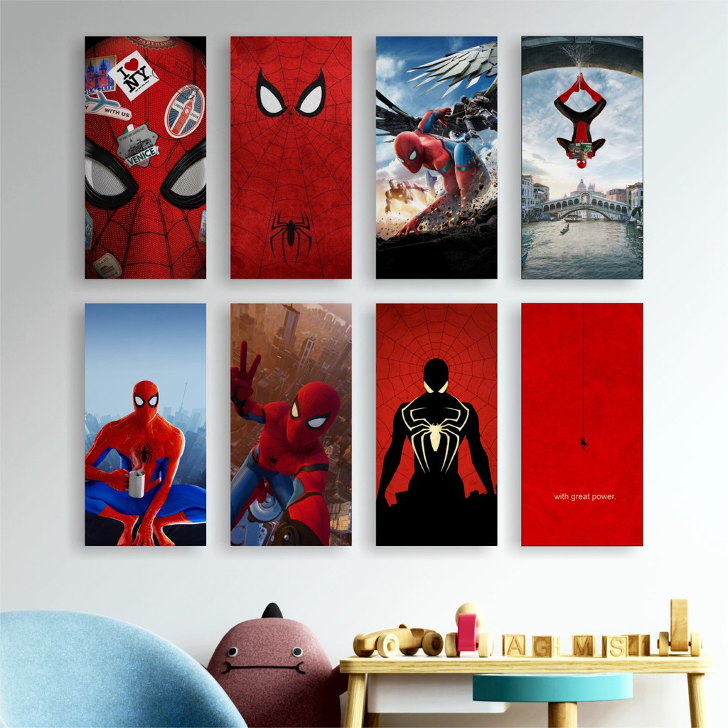 Poster Wall Decoration Wooden Panel Spiderman Series 15x30 cm Variant 2 ...