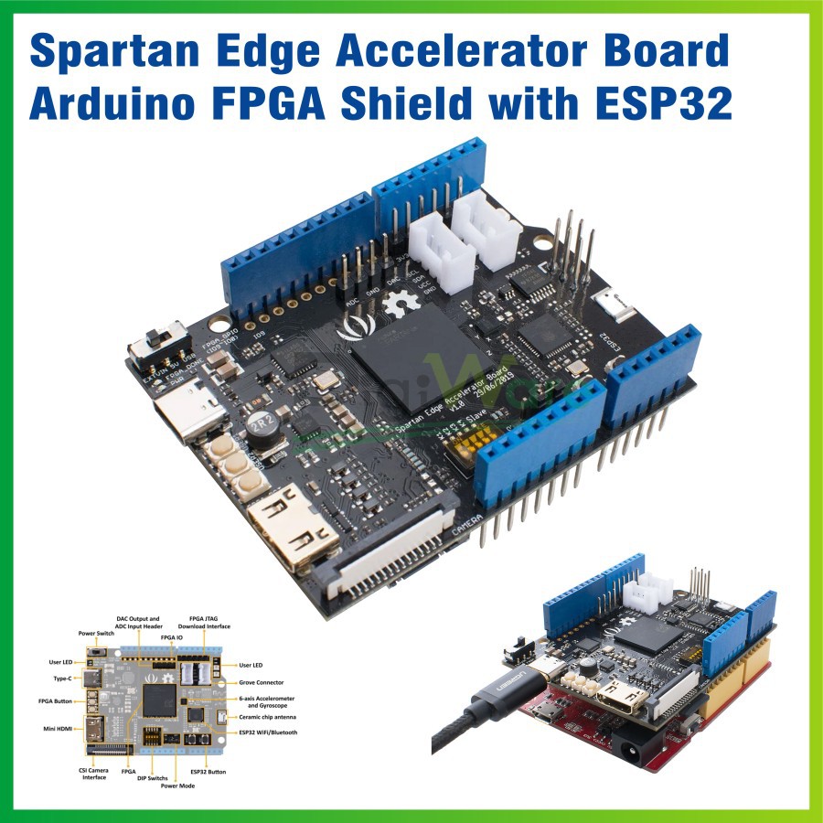 Spartan Edge Accelerator Board Arduino Fpga Shield With Esp32 Shopee Malaysia 