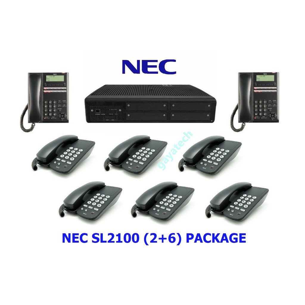 NEC SL2100 Keyphone System - 3 Trunks & 8 Extensions, 2+6 Package ...