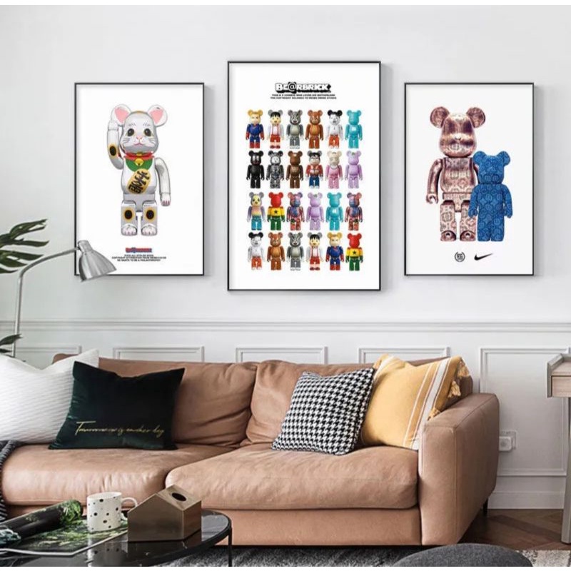 KAWS Brick Bear Wall Painting Violent Bear Poster Living Deco wall Art ...