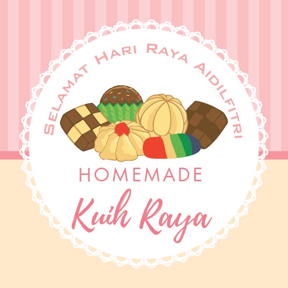 Label Product Cookies Sticker Food Sticker Hari Raya Kuih Raya Sticker ...