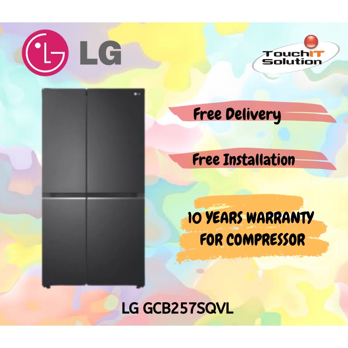 LG Net 655L GCB257SQVL Side-by-Side Fridge in Matte Black Finish ...
