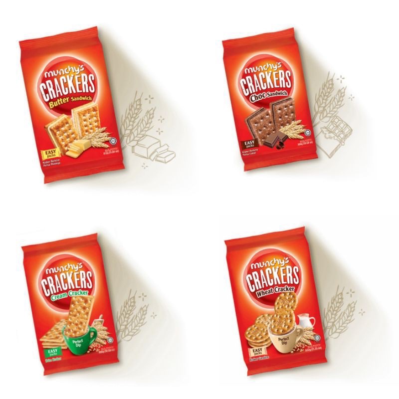 Munchy’s Cracker (Butter Sandwiches/Chocolate Sandwiches/Cream Cracker/Wheat Cracker) | Shopee ...