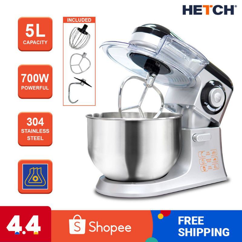 SALE 💥 HTECH Stand Mixer (5L x 3 Accessories) Mesin Kisar Bahan Kek ...