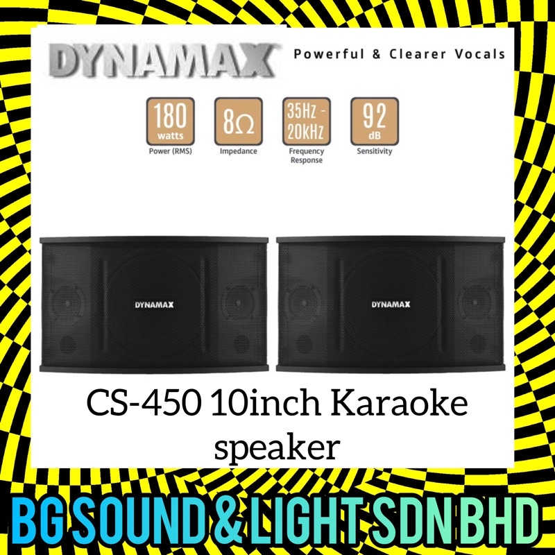 DYNAMAX CS450 10inch 2-Way Full Range Bass Reflex karaoke speaker ...