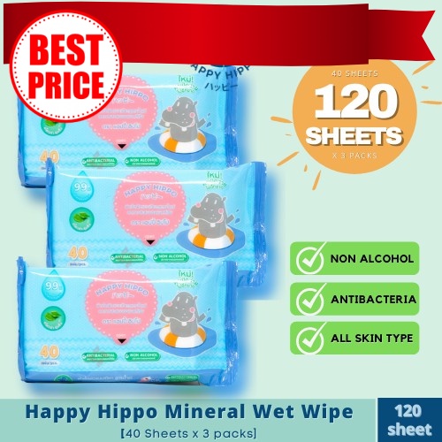 [ Local Ready Stocks ] Combo Set 3 packs - HAPPY HIPPO Mineral Wet ...