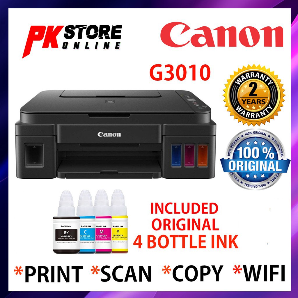 CANON PIXMA G3010 INK TANK 3IN1 WIRELESS PRINTER + 1SET ORIGINAL INK ...