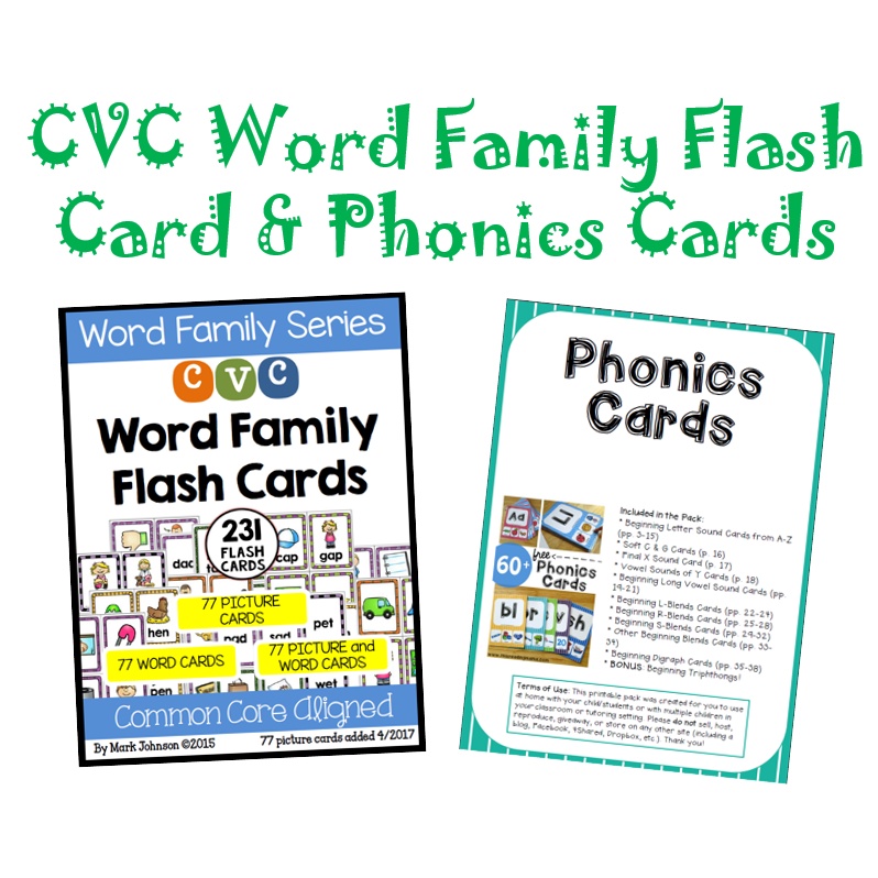 CVC WORD FAMILY FLASH CARD & PHONICS CARDS PRINTABLE | Shopee Malaysia