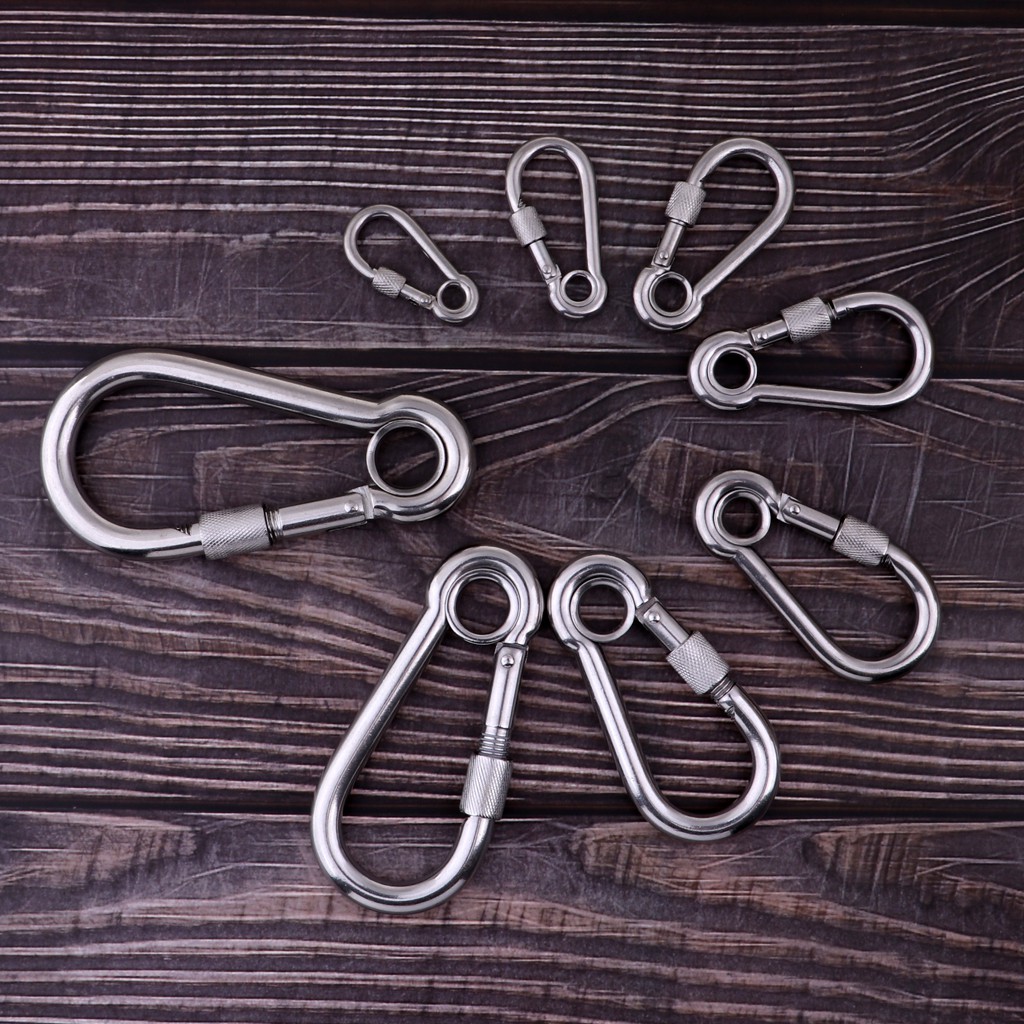 [perfeclanMY] Stainless Steel 316 Spring Hook Eyelet Carabiner with ...