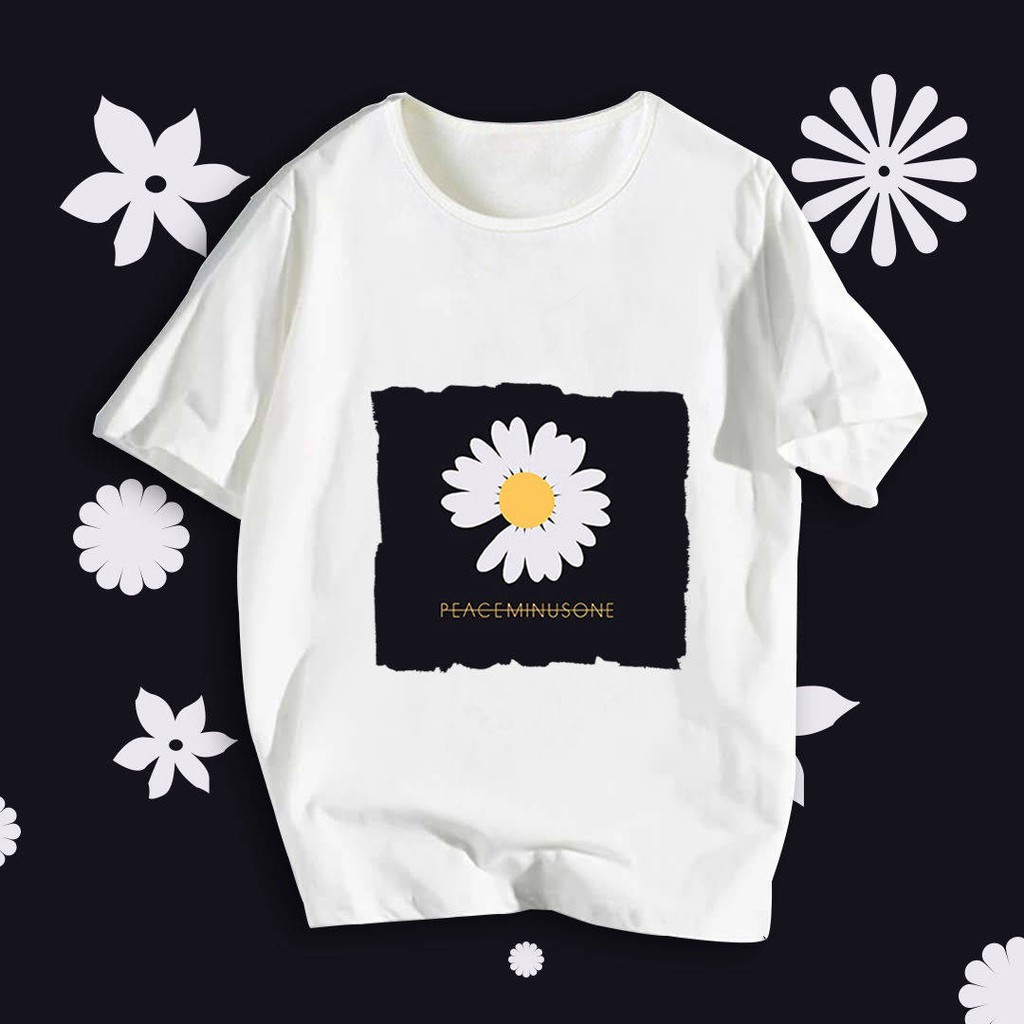 GD Peaceminusone Casual Tops Multicolor Round Neck Short Sleeve T-Shirt ...