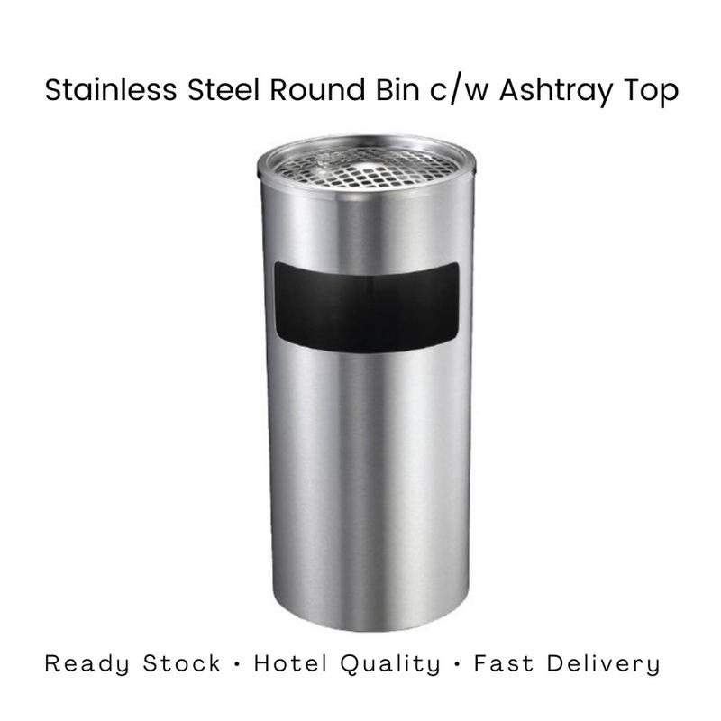 Stainless Steel Round Bin c/w Ashtray Top for Commercial Lobby / Hotel ...