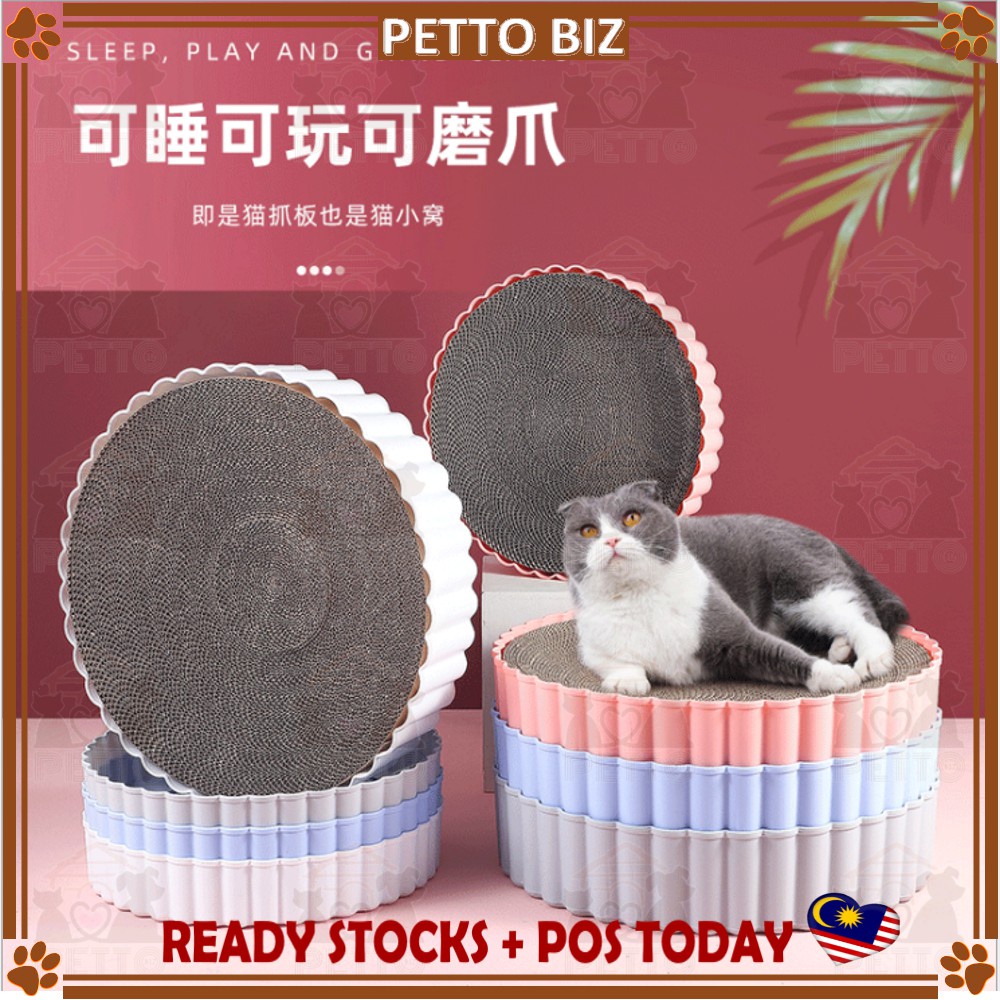 Round Scratch Board with Base cover Round Bowl-Shaped Corrugated Paper ...