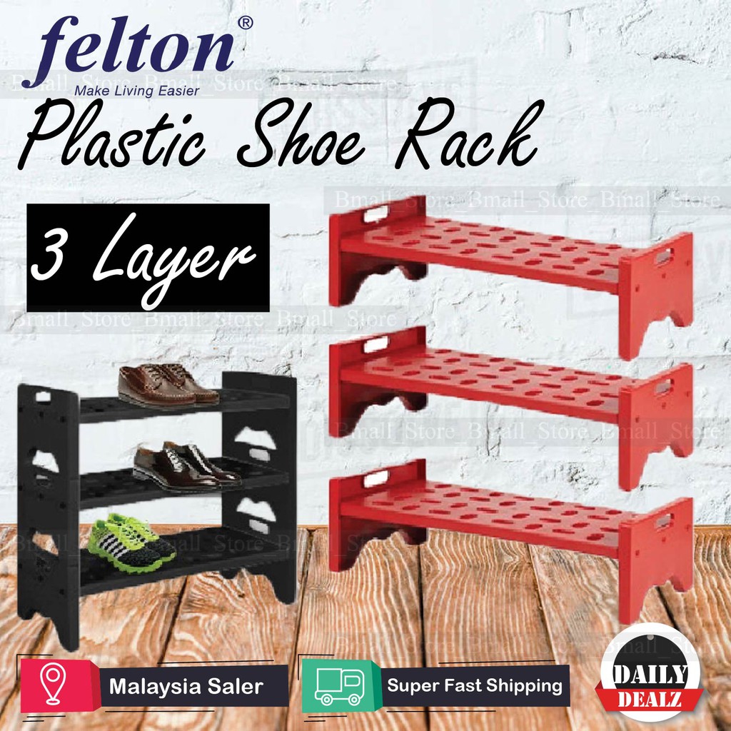 Felton FPSR 339 Plastic Shoe Rack - 3 Layer | Shopee Malaysia