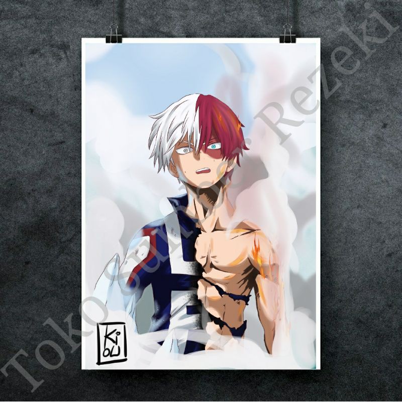 Poster Shoto Todoroki Angry Kpop My Hero Academia Painting Canvas Paper ...