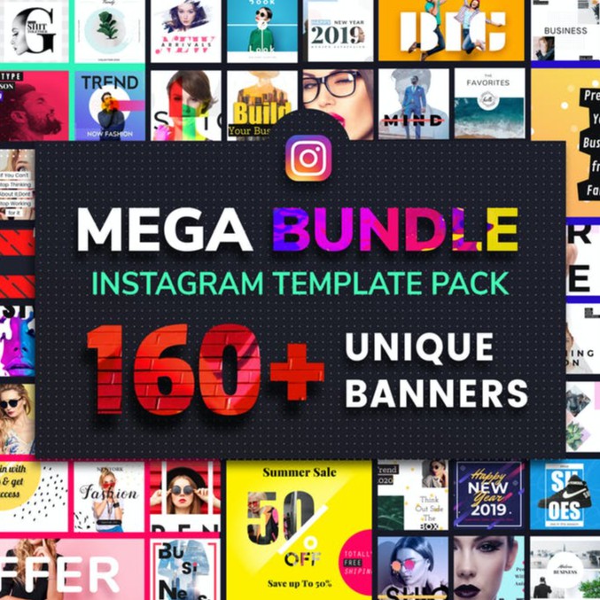 Instagram Mega Bundle Template Pack (SOCIAL MEDIA PROMOTION DESIGNS) | Shopee Malaysia